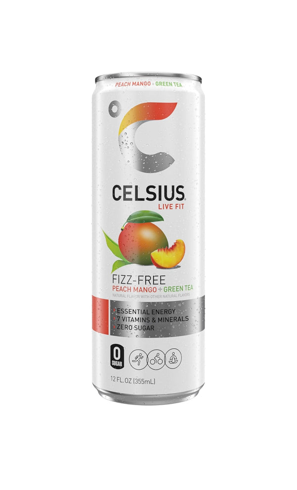 Celsius Fizz-Free Energy Drink - Peach Mango & Green Tea (12 oz) – Mix ...